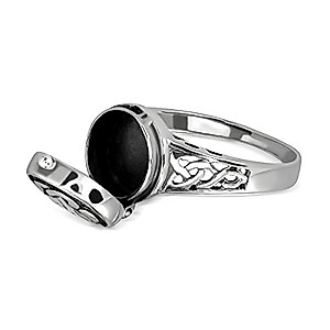 WithLoveSilver 925 Sterling Silver Round Irish Celtic Knot Poison Locket Ring (9)