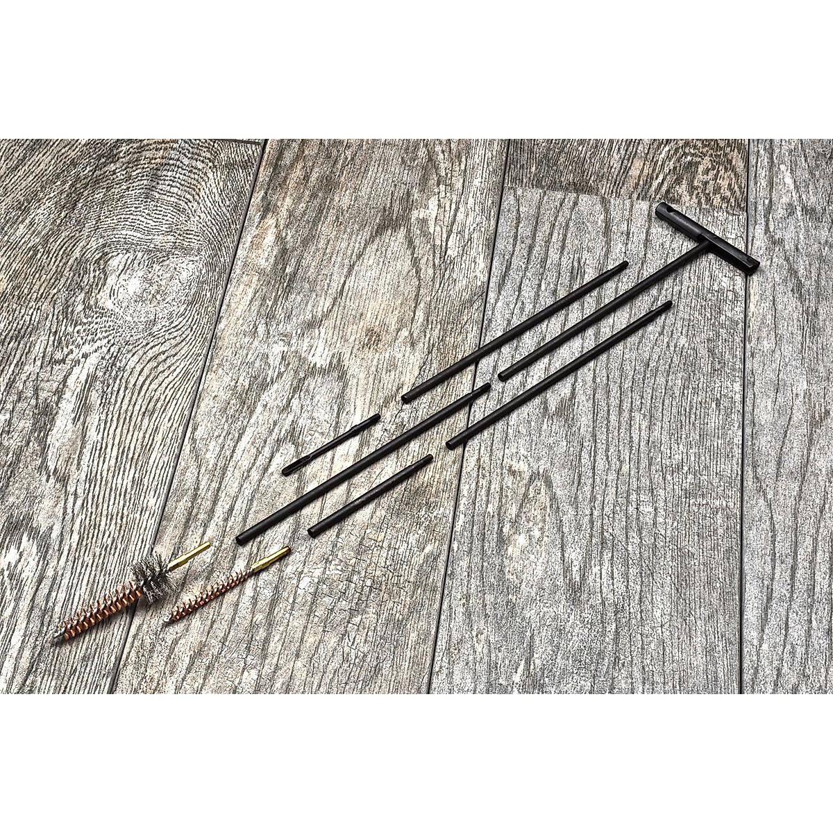 SE 10-Piece Rifle-Gun Cleaning Kit - includes Brass Brushes, Rod Extenders, and Canvas Storage Pouch - GC16M