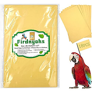 18PCS Gravel Paper for Bird Cage,11x17 Inch Bird cage Liner Gravel Paper Special for Bird Cage in sea Sand-Great for Hard-Billed Birds Safe& Clean & Easy for Improved Digestion