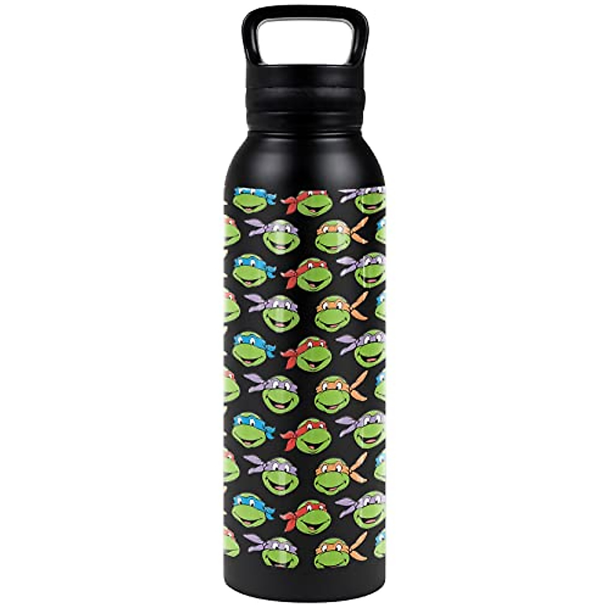 Teenage Mutant Ninja Turtles TMNT OFFICIAL Turtle Heads 24 oz Insulated Canteen Water Bottle, Leak Resistant, Vacuum Insulated Stainless Steel with Loop Cap