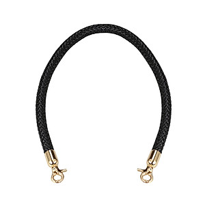 ALLZEDREAM Leather Shoulder Bag Straps Replacement Purse Handbag Braided Handle (Black,23.6in)