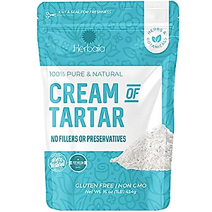 Cream of Tartar for Baking 1lb, Gluten Free, Premium All Natural Food-grade Cream of tartar bulk, natural choice tartar powder - great for meringues, bath bombs, cream of tarter 1 lb - Made in the USA