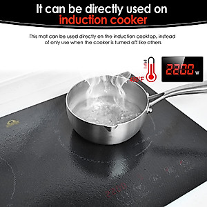 Large Induction Cooktop Protector Mat 21.2x35.4 inch,Translucent (Magnetic) Electric Stove Burner Covers Anti-Strike&Anti-Scratch as Glass Top Stove Cover