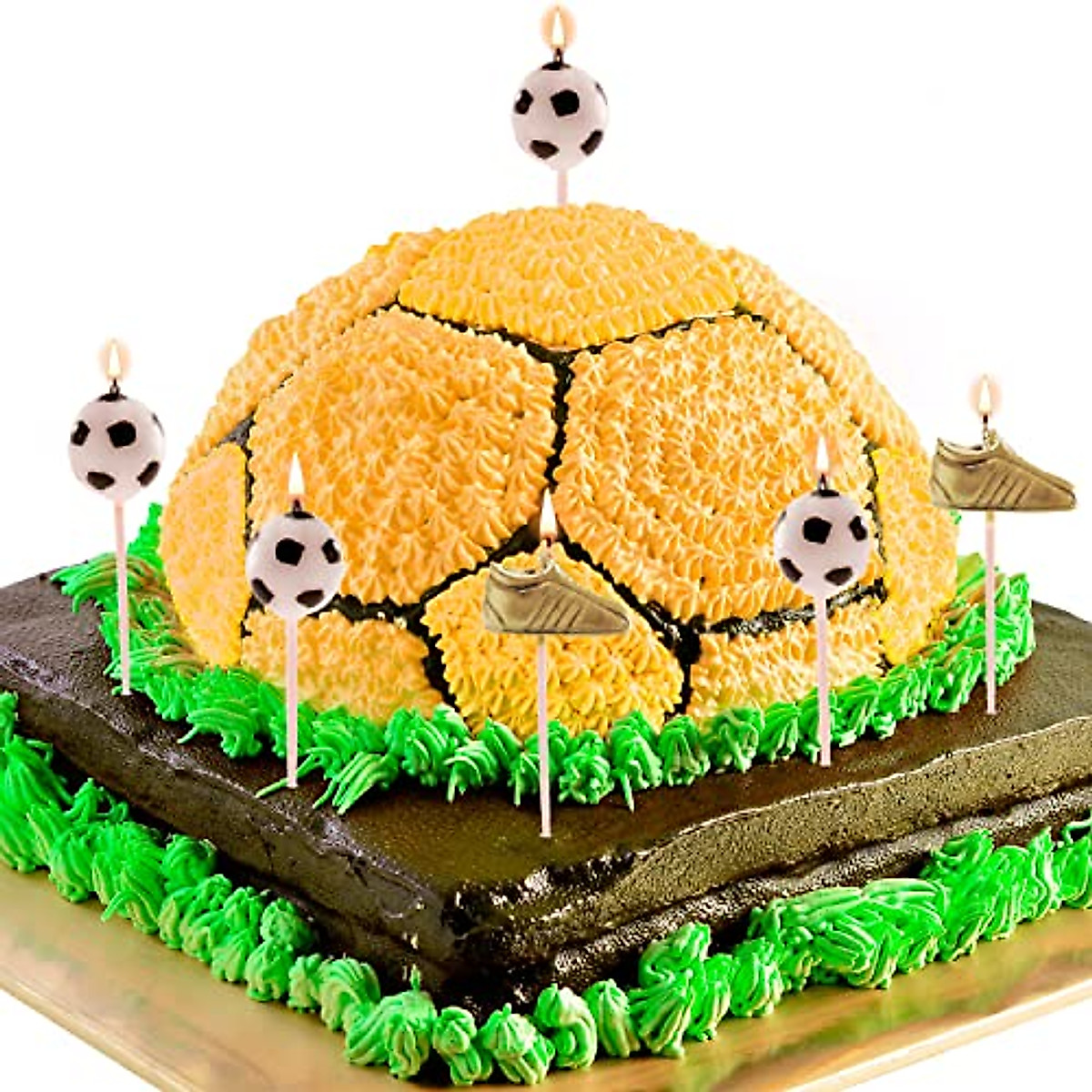 Dekora - Football Candles for Birthday Cake - Football and Golden Boot