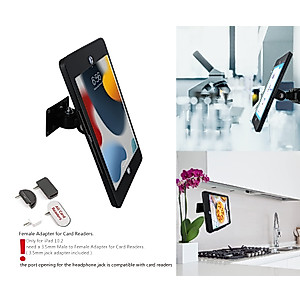 DDSHOW On Wall Mount Metal Bracket for iPad 10.2-Inch (Gen. 9th,8th,7th),with Anti Theft Security Lock&Key, Rotate Design Arbitrary Adjustment,Multi Angle,Metal,Screw Fixing,Black