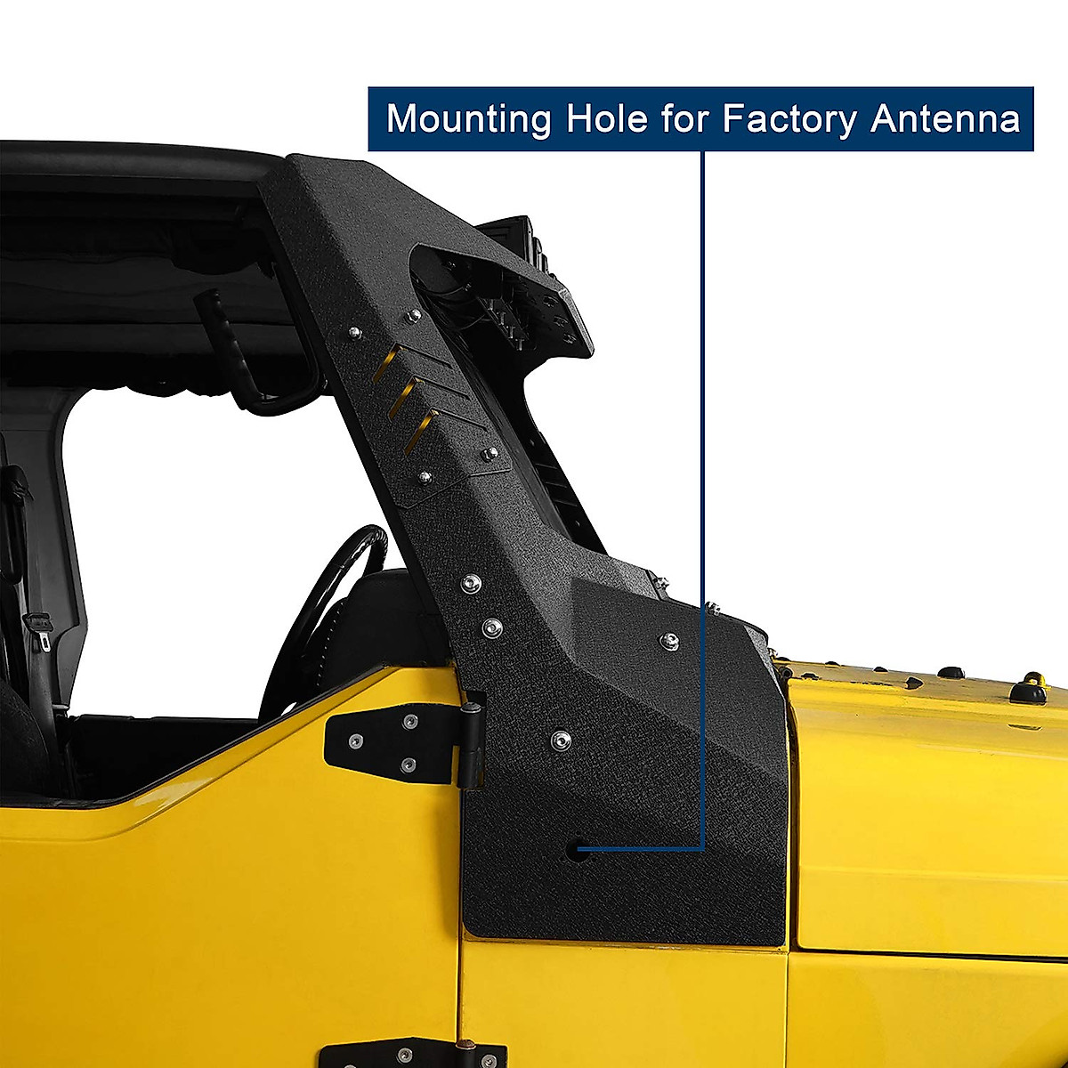 Hooke Road TJ Windshield Frame Cover Roof Sun Visor Cowl Body Armor w/LED Lights for Jeep Wrangler TJ 1997 1998 1999 2000 2001 2002 2003 2004 2005 2006