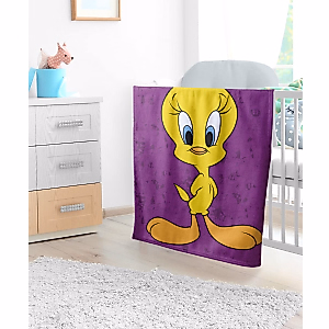 LOGOVISION Looney Tunes lightweight baby blanket, 30"X40", Tweety Bird Character Unisex for infants Girls & Boys