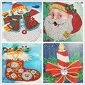 Christmas Cards 5D DIY Diamond Painting Round Drill Greeting Cards (8 Pcs)