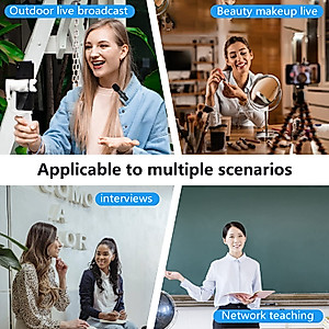 bAnpinSH Wireless Lavalier Microphone,for iPhone iPad,Professional lavalier Microphone for Video Recording, Plug and PlayAuto Sync 2.4G Ultra-Low Latency Noise Reduction Lapel Microphone (Black)