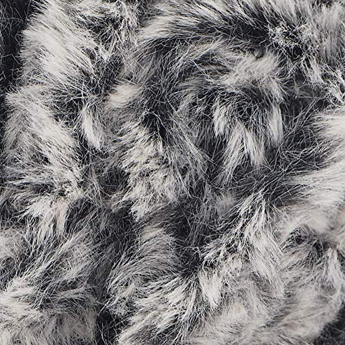 NICEEC 2 Skeins Super Soft Fur Yarn Chunky Fluffy Faux Fur Yarn Eyelash Yarn for Crochet Knit-Total Length 2×32m(2×35yds,50g×2)-Black with White