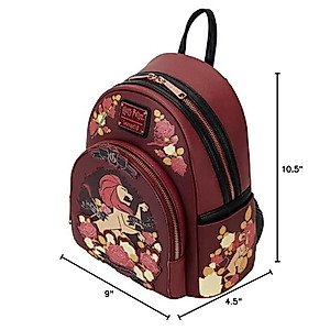 Loungefly Harry Potter Gryffindor House Floral Tattoo Mini Backpack