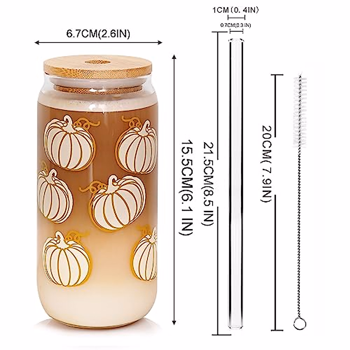 ANOTION Fall Coffee Cups - Fall Decor Pumpkin Mug Fall Coffee Mug Iced Coffee Cups Unique Autumn Decor Pumpkin Decorations Thanksgiving Tumbler Fall Wedding Tumbler Can Shaped Fall Cups - 18oz