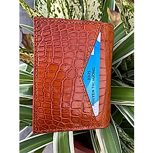 Vietnam Double side Brown Crocodile Alligator leather skin Credit Cardholder, leather credit cardcase, leather creditcard cover