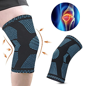 Life Neoprene Cycling Knee, Flexible Compression Leg Brace Pad Prevent Injury Fit for Basketball Volleyball Team Sports(M)