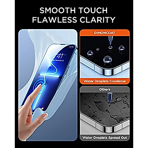DIMONCOAT 4-PACK Privacy Screen Protector Compatible iPhone 13 Pro Max/ 14 Plus 6.7''[Auto Alignment Kit] [10X Military Protection] iPhone 13 Pro Max / 14 Plus Diamonds Hard Tempered Glass [Anti-Spy]