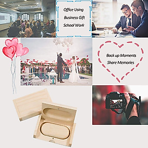 2 Pack Wooden Flash Drive 32GB USB3.0 with Gift Box, FEWINA Wooden USB Drive USB 3.0 Super-Speed Thumb Drive Jump Drive Wooden Box Ideal Gift for Birthday/Anniversary/Wedding (Walnut/Maple)