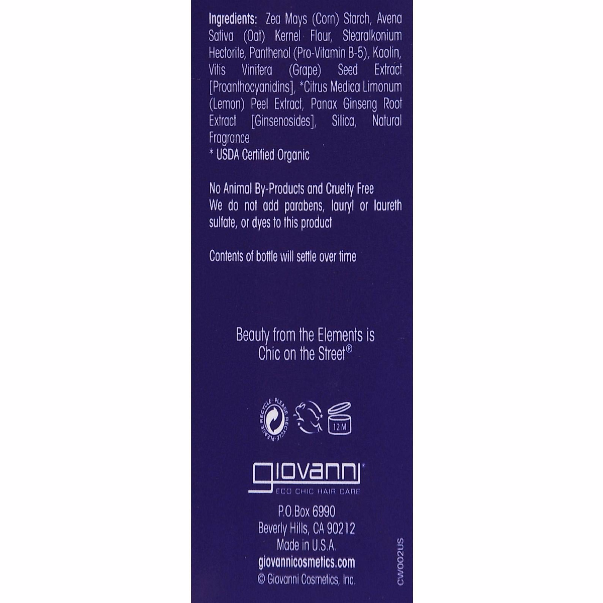 Giovanni Powder Power Dry Shampoo - Powder Dry Shampoo for Women & Men with Pump, Clean Formula for Oily Hair, Natural Ingredients, Non Aerosol, Non Toxic, Travel Size Powdered Dry Shampoo - 1.7 Oz