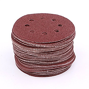 Swpeet 100 Pcs Sanding Discs Sandpaper Hook and Loop Pads for Circular Sander Grits Sanding Sheets 10 Sizes - 40/60 / 80/100/ 120/180 / 240/320 / 400/800 Grits