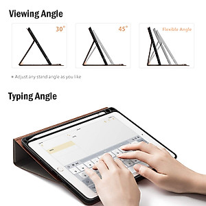 Antbox Case for iPad Mini 5 2019 (5th Generation 7.9 inch) / iPad Mini 4 with Built-in Pencil Holder PU Leather Smart Cover with Auto Sleep/Wake Stand Function (Brown)