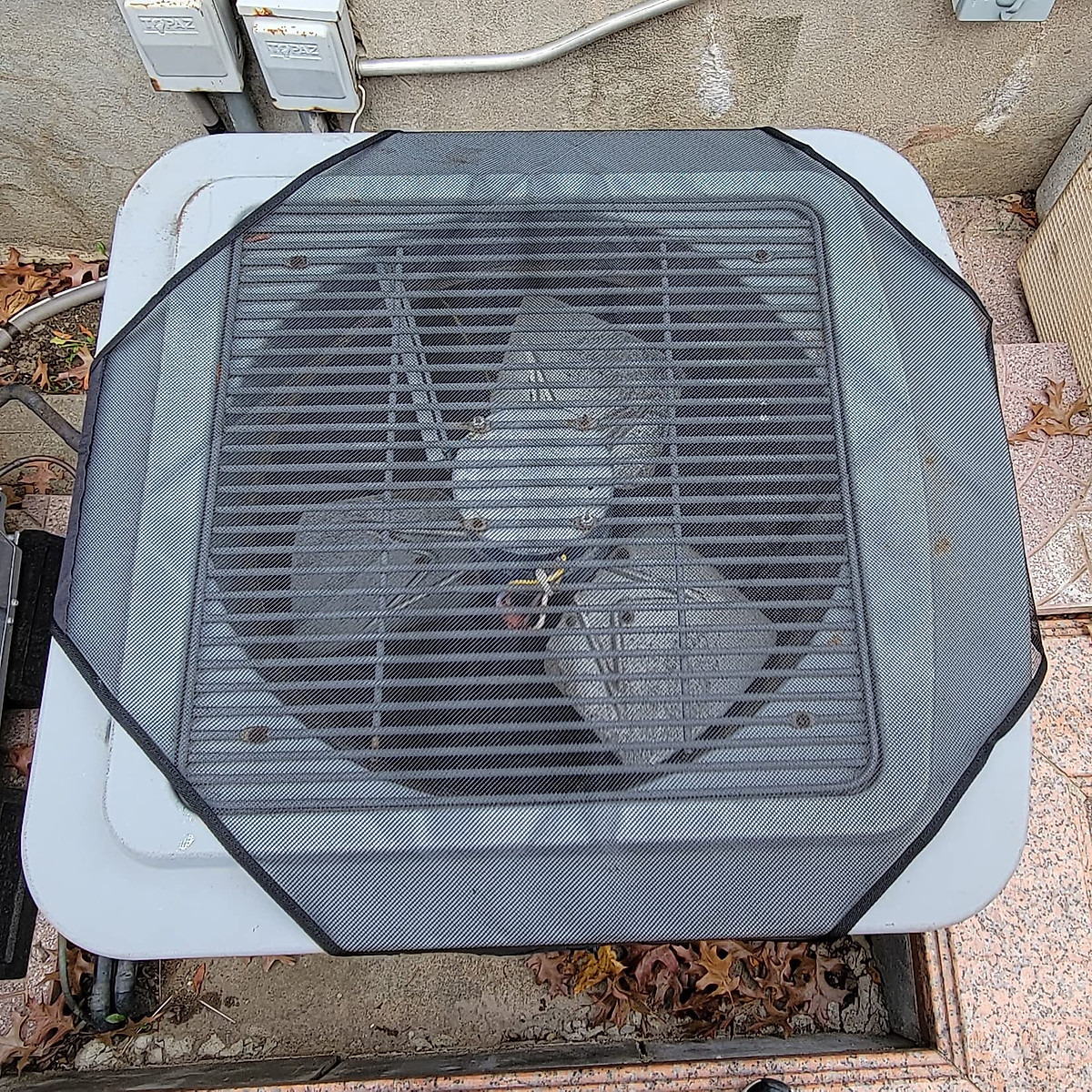 Air Conditioner Covers for Outside Units, Durable Leaf Guard Mesh Ac Cover for Outside Unit All Season Universal Condenser Heat Pump Cover for Outdoor Central AC Defender Set (28" x 28")