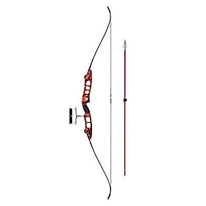 Cajun Bowfishing Fish Stick Bowfishing Bow Package with Drum Reel, Roller Rest, and Piranha Point Arrow, Right Hand, Red