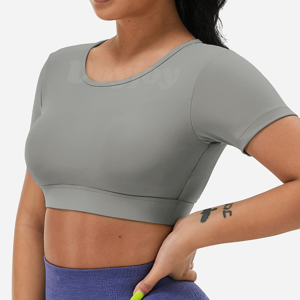 VOYJOY Women Open Back Tee Women's Backless T-Shirts Short Sleeve Crop Tops for Womens Workout Gym Shirt Going Out Top