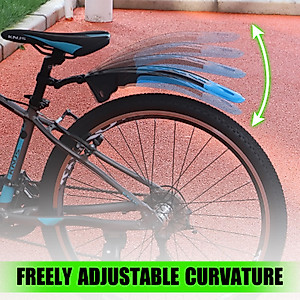 MAKELEN Bike Fender Set Mudguard Set Front and Rear 2 Parts-Universal Full Cover Thicken Widen Bicycle Adjustable Bike Fender Mud Guard Mudflap for MTB Road Bike Mountain Bike Black&Green