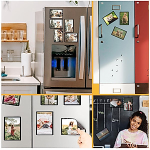 Mingting Magnetic Picture Frames 15 Packs-Fridge Magnetic Photo Frames-Holds 4 x 6 Inches Photos,Black