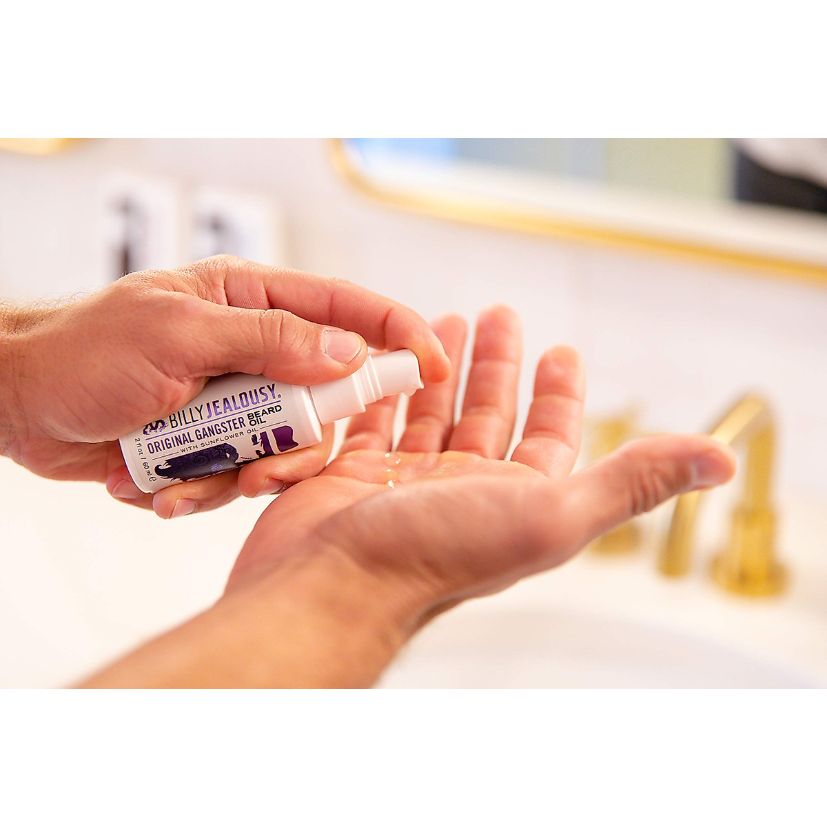 Billy Jealousy Beard Oil for Men, Weightless, Low Shine, and Hydrating Beard Moisturizer for Softer Hair, Helps Prevent Itching and Flakes, Original Gangster, 2 Fl Oz