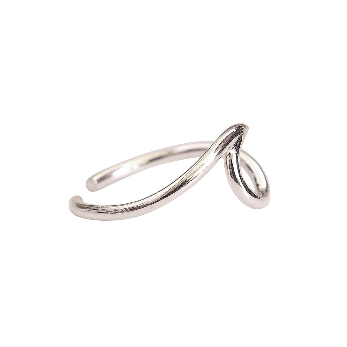Handmade Wave Band Adjustable Toe Ring, 925 Sterling Silver, Thin Dainty Open Toe, Pinky or Knuckle Rings for Women, By MiYa Jewelry Creations