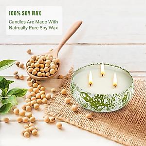 3 x 12oz Citronella Candle Outdoor 3 Wick Soy Wax Citronella Candle Set Jar Candle Up to 240hrs Burning Outdoor Candles Home Garden Yard Balcony Summer Camping