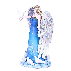 ABZ Brand Sky Night Star Guardian Changeling Angel with White King Pigeon Figurine