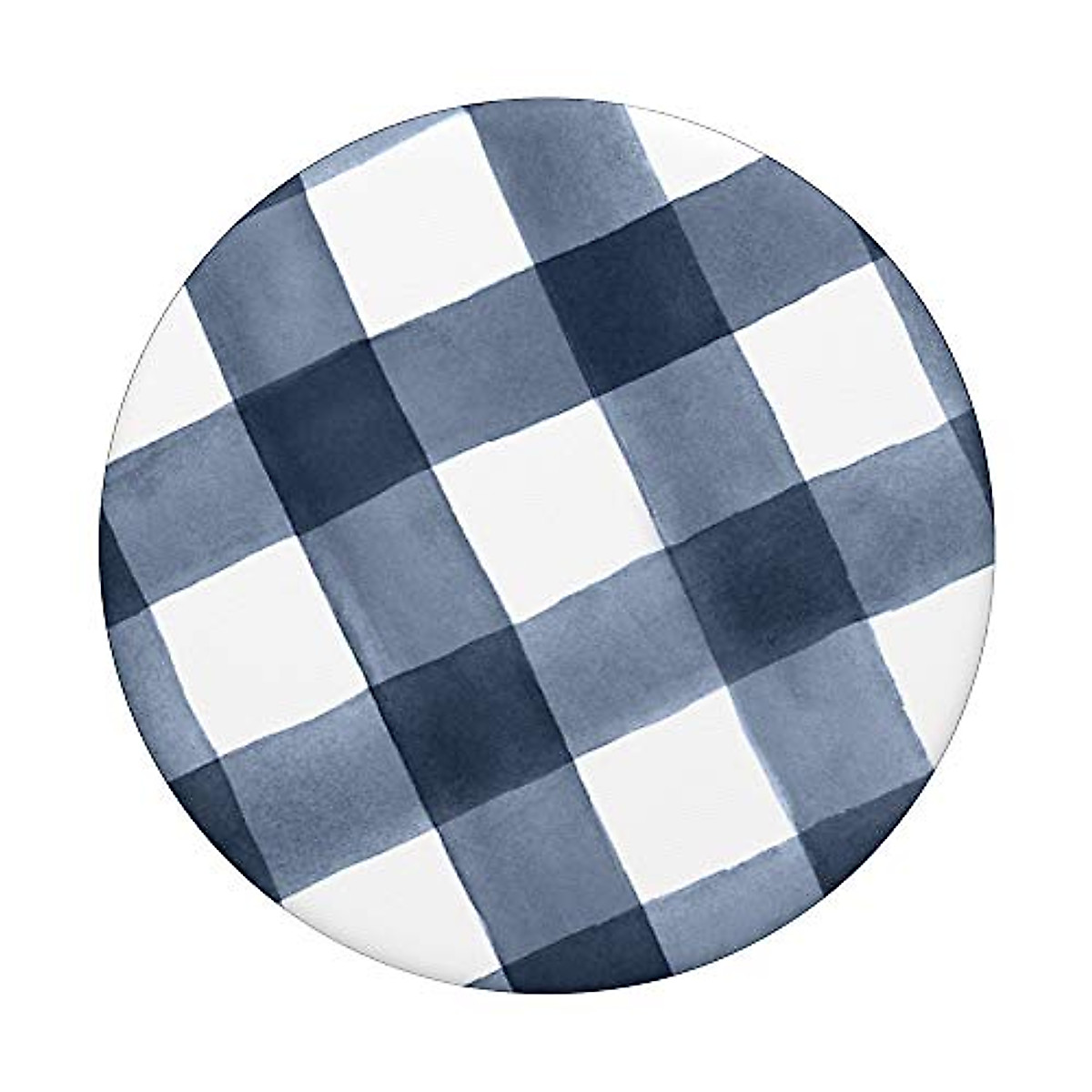 Navy Blue and White Buffalo Plaid Gingham Check PopSockets PopGrip: Swappable Grip for Phones & Tablets