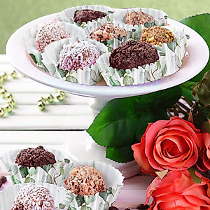 600 count Green Mini Cupcake Wrappers Liners for Baking Greenery Eucalyptus Cupcake Liners Mini Baby Shower Cupcake Baking Rustic Birthday Party Decoration for Bridal Shower Wedding Festival Decor