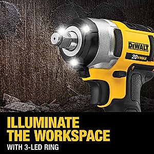 DEWALT 20V MAX Cordless Impact Wrench with Detent Pin, 1/2-Inch, Tool Only (DCF880B)