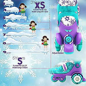 4-Pejiijar Toddler Roller Skates Shoes for Kids, Girls Roller Skates for Toddlers Children Age 3-9 Outdoor Indoor Adjustable 4 Sizes with Light Up Flash LED Wheels