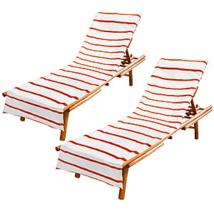 Hedume 2 Pack Chaise Lounge Covers, Classic Lounge Chair Cover Towel, Pool Lounge Chair Cover for Outdoor Beach Furniture, Patio Chaise Seat Lounge Chair, 30" x 84"