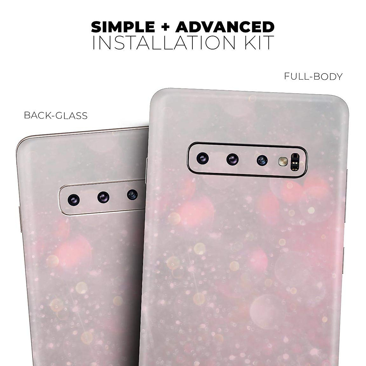 DesignSkinz Muted Pink and Grunge Shimmering Orbs Protective Vinyl Decal Wrap Skin Cover Compatible with The Samsung Galaxy S20 (Screen Trim & Back Glass Skin)