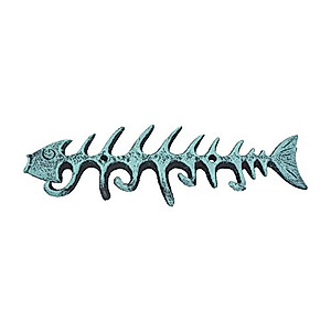 Moby Dick Specialties Fishbone Verdigris Antique Wall Hanger/Hooks
