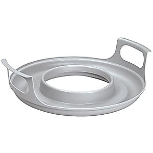 Microwave cool plate and spillover caddy with handles. For bowls, plates and microwave meals. BPA free