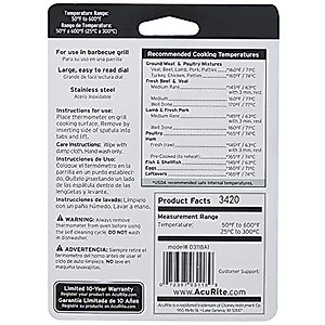AcuRite 3118 Stainless Steel Grill Surface Thermometer