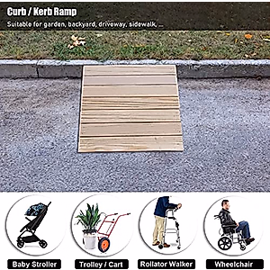 SZYDKJ 5-8in Rise Wooden Wheelchair Ramp Wheelchair Ramp with Slip-Resistant Surface, Threshold Ramp for Home/Front Door/Yard/Doorways,Wheelchairs Walkers Car Motorcycle Entry Sill Steps Transition Ra