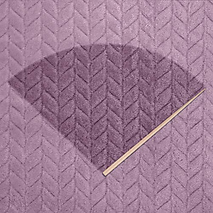 Kingole Flannel Fleece Luxury Throw Jacquard Weave Blanket, Lavender Queen Size Leaf Pattern Cozy Couch/Bed Super Soft and Warm Plush Microfiber 350GSM (90 x 90 inches)