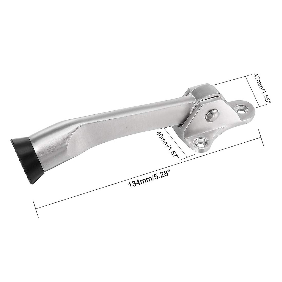 uxcell 304 Stainless Steel Brushed Easy-Step Kickdown Door Stop Holder Buffer w Screws