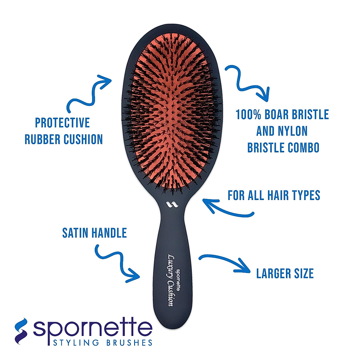 Spornette Small Cushion Boar and Nylon Bristle