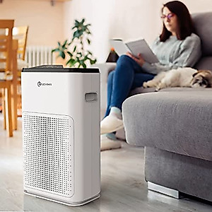 Elechomes Smart WiFi Air Purifier, Alexa and Google Voice Control, A3B True HEPA Filter Air Cleaner for Large Room, Bedroom, Office Up to 323ft², Ultra Quiet Sleep Mode