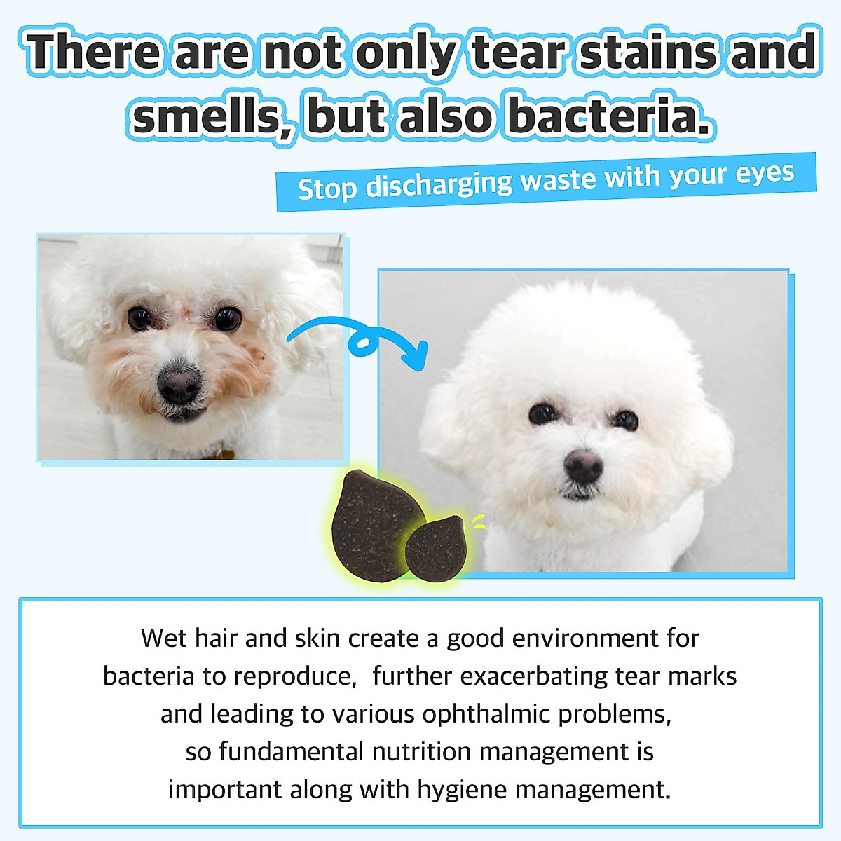 Doctor By Eyes Supplement for Dogs and Puppy – Tear Stain Remover Vision Support with Lutein & Omega-3 + Milk Thistle Duck Flavored Soft Chews - 82 oz (80g), 70 Brown…