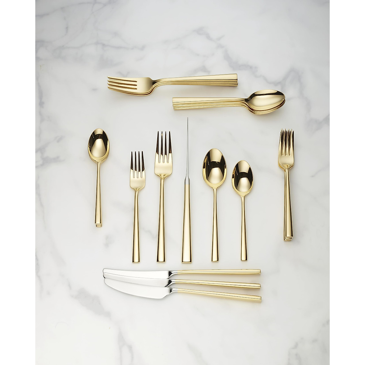 Kate Spade New York Malmo Gold 20-Piece Flatware Set, 4.30 LB, Metallic