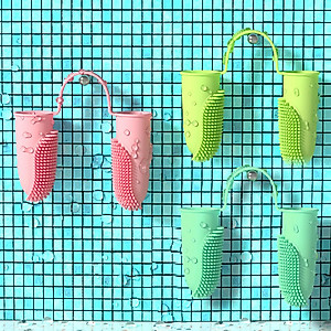 Scrit Dog Finger Toothbrush, 6 Pack Cat Toothbrushes, Two Finger Toothbrush for Pet's Dental Care Teeth Cleaning