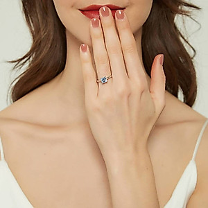 BERRICLE Sterling Silver Solitaire Wedding Engagement Rings 1.2 Carat Greyish Blue Princess Cut Cubic Zirconia CZ Ring Set for Women, Rhodium Plated Size 4